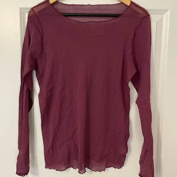 cut loose | Tops | Cut Loose Boho Wine Burgundy Mesh Layering Womens ...